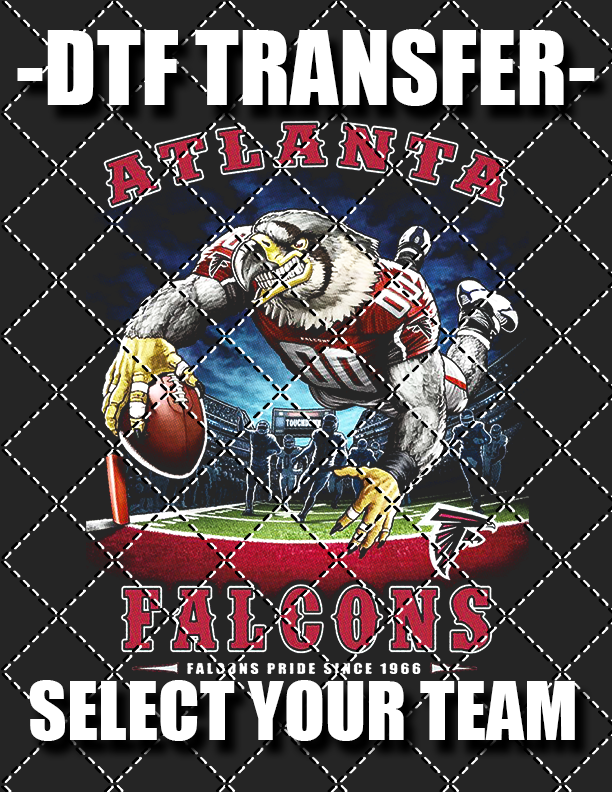 NFL Dive (Select Team) (For Black Tee Only) - DTF Transfer (Ready To P