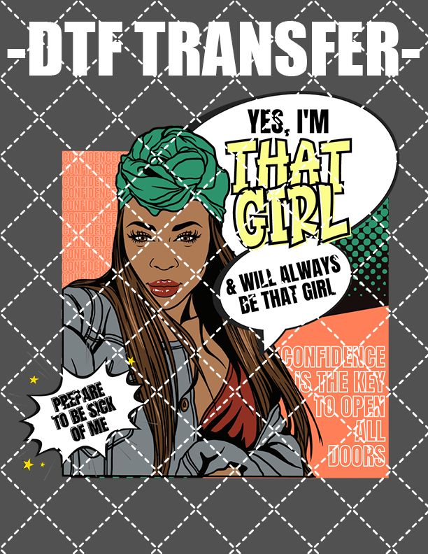 I'm That Girl Comic - DTF Transfer (Ready To Press) – Elegant Press ...