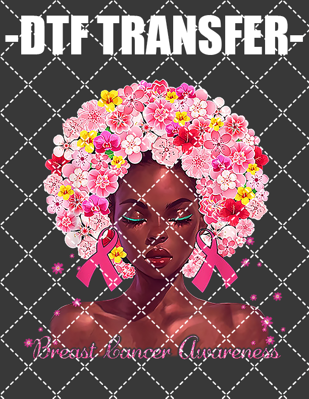 Breast Cancer Awareness Flower Fro - DTF Transfer (Ready To Press)