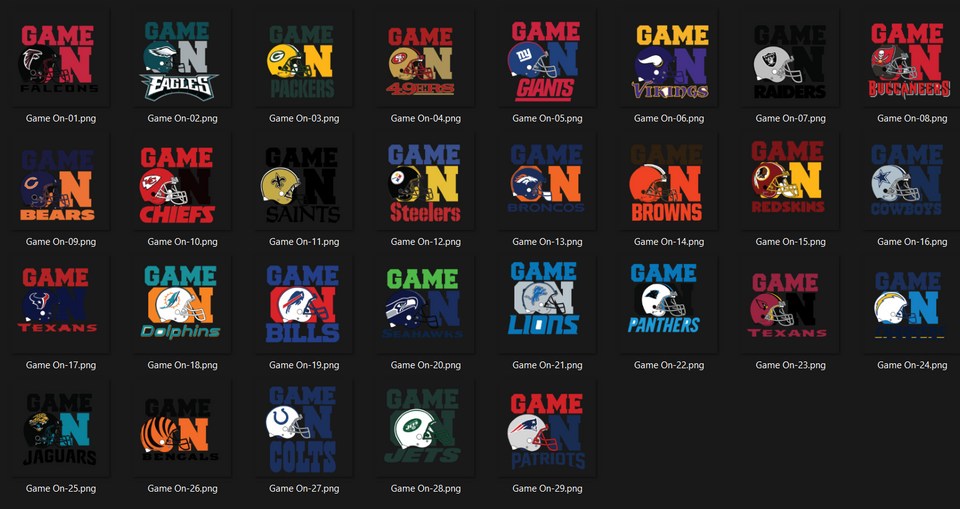 NFL Game On (Select Team) - DTF Transfer (Ready To Press)